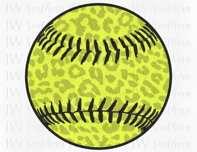 Yellow Cheetah Softball PNG - Instant Digital Download - Etsy