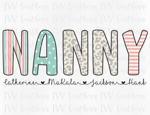 Personalized Nanny PNG | Etsy