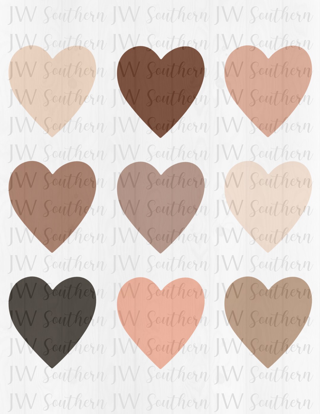 Skin-tone Hearts PNG for Sublimation - Instant Digital Download - Etsy