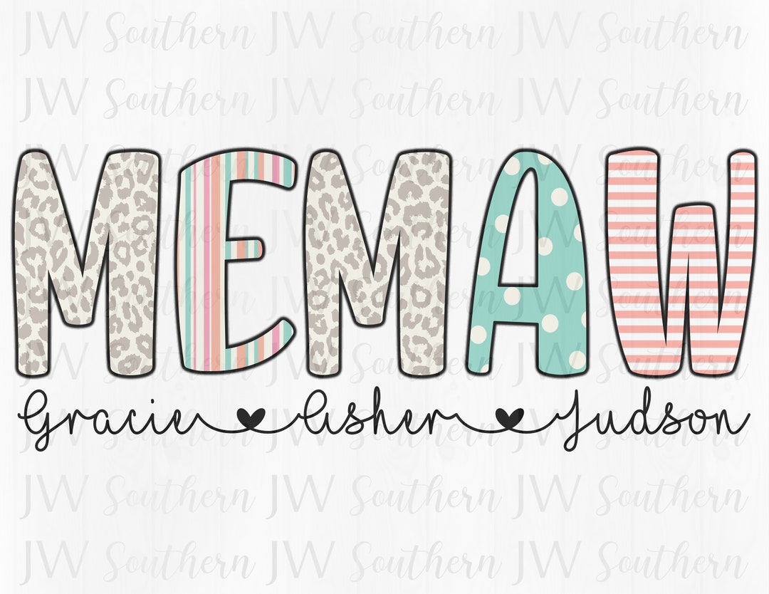 Personalized Memaw PNG - Etsy
