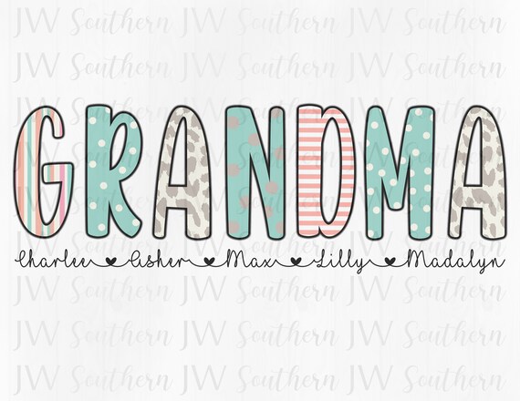 Personalized Grandma PNG - Etsy