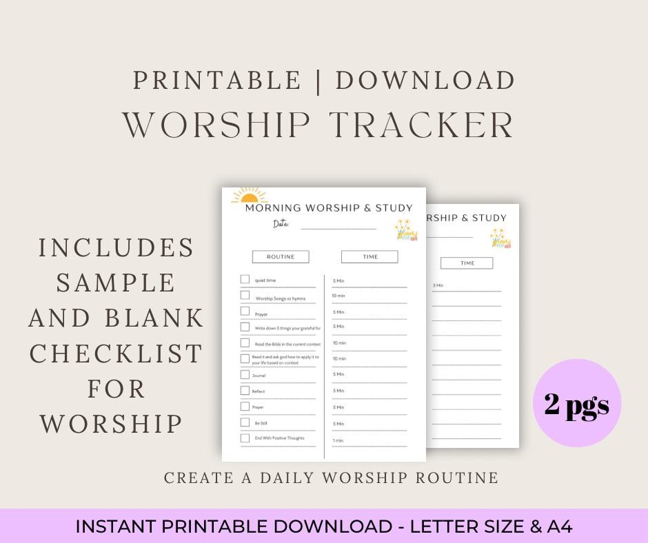 Printable Spiritual Routine Tracker, Activity, Spiritual Habits ...