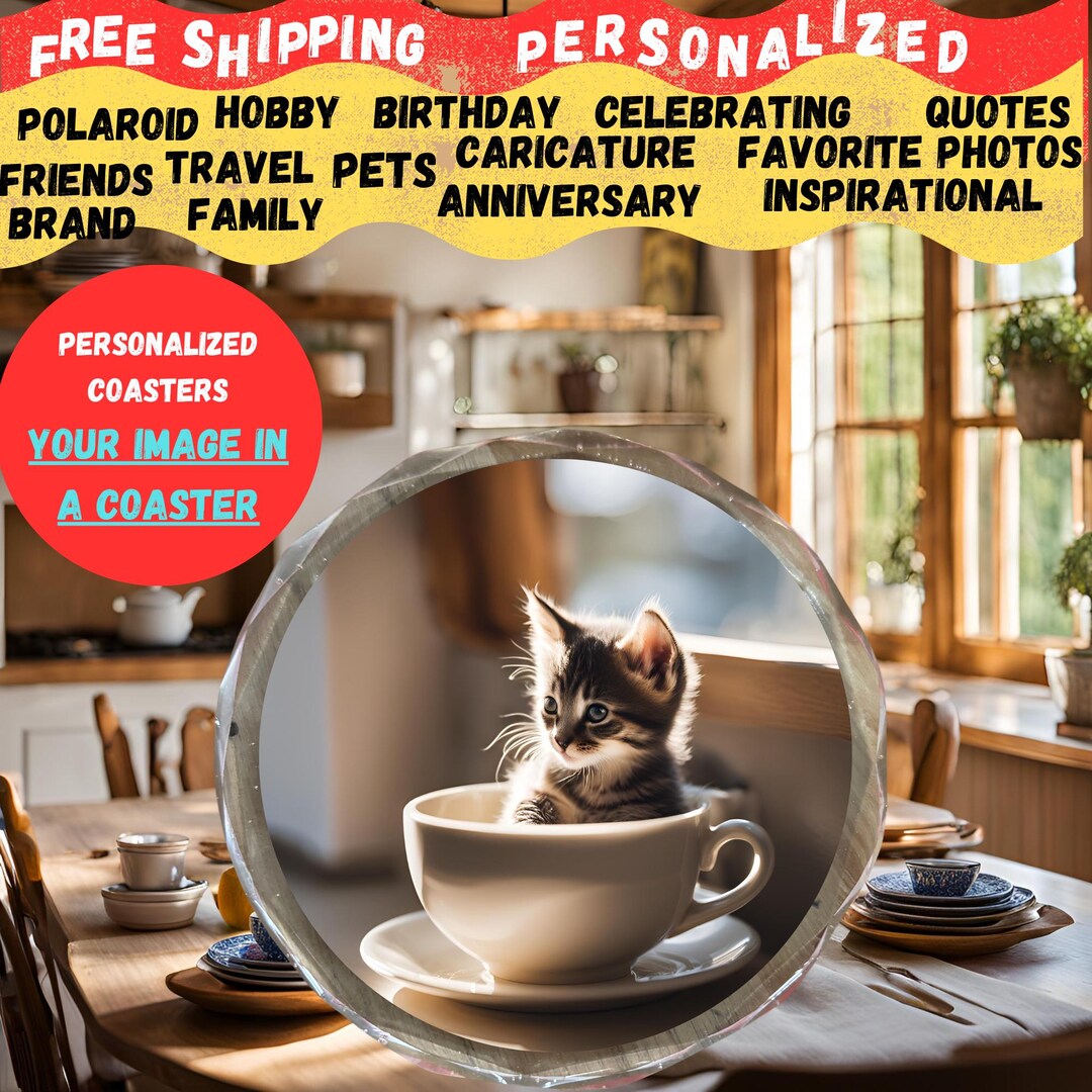 Custom Epoxy Coasters. Personalized Photos Coasters. Christmas Gift ...