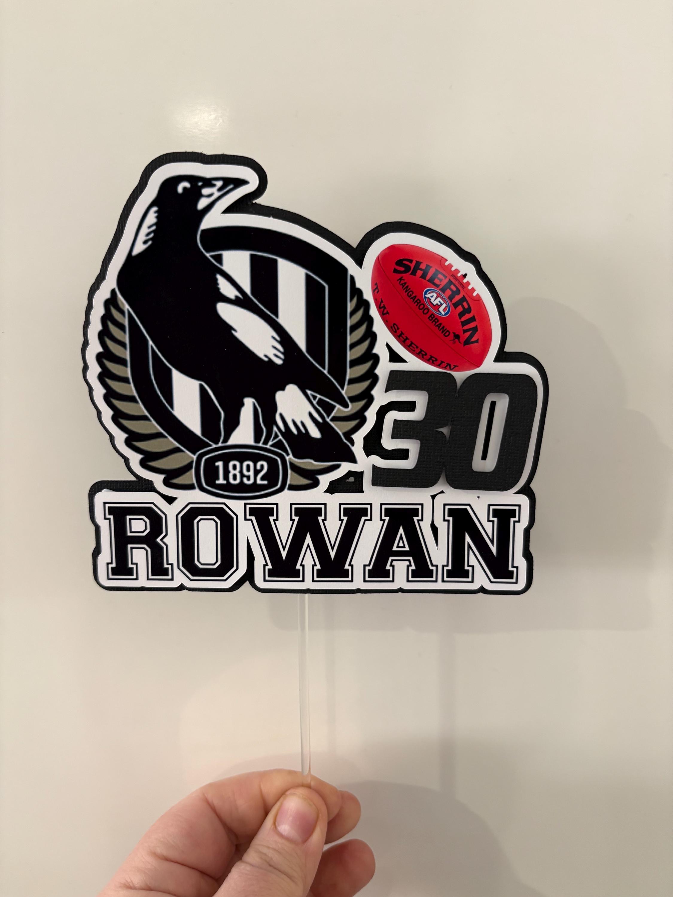 Collingwood Magpies Personalised Cake Topper Name and Age - Etsy Australia