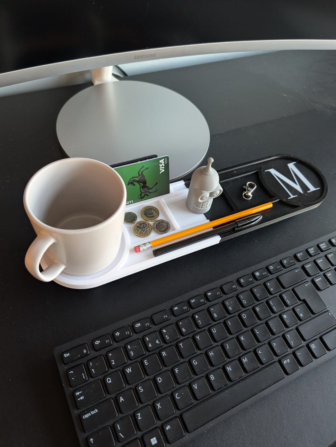 Custom Desk Organizer With Initials – Personalised Letter Pen Holder ...
