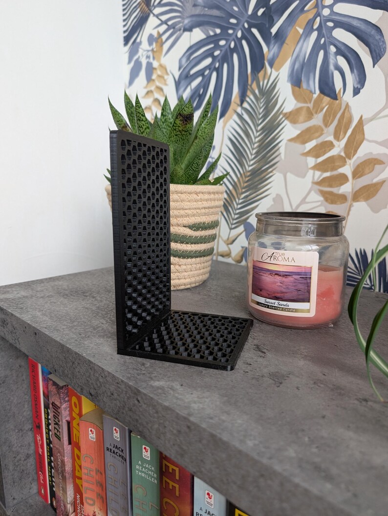 Honeycomb Book Stop – 3D Printed Bookend for Bookshelves, Geometric ...