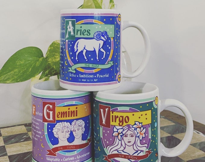 Vintage Virgo Zodiac Sign Mug, Astrology, Celestial, 90s, Nostalgia ...