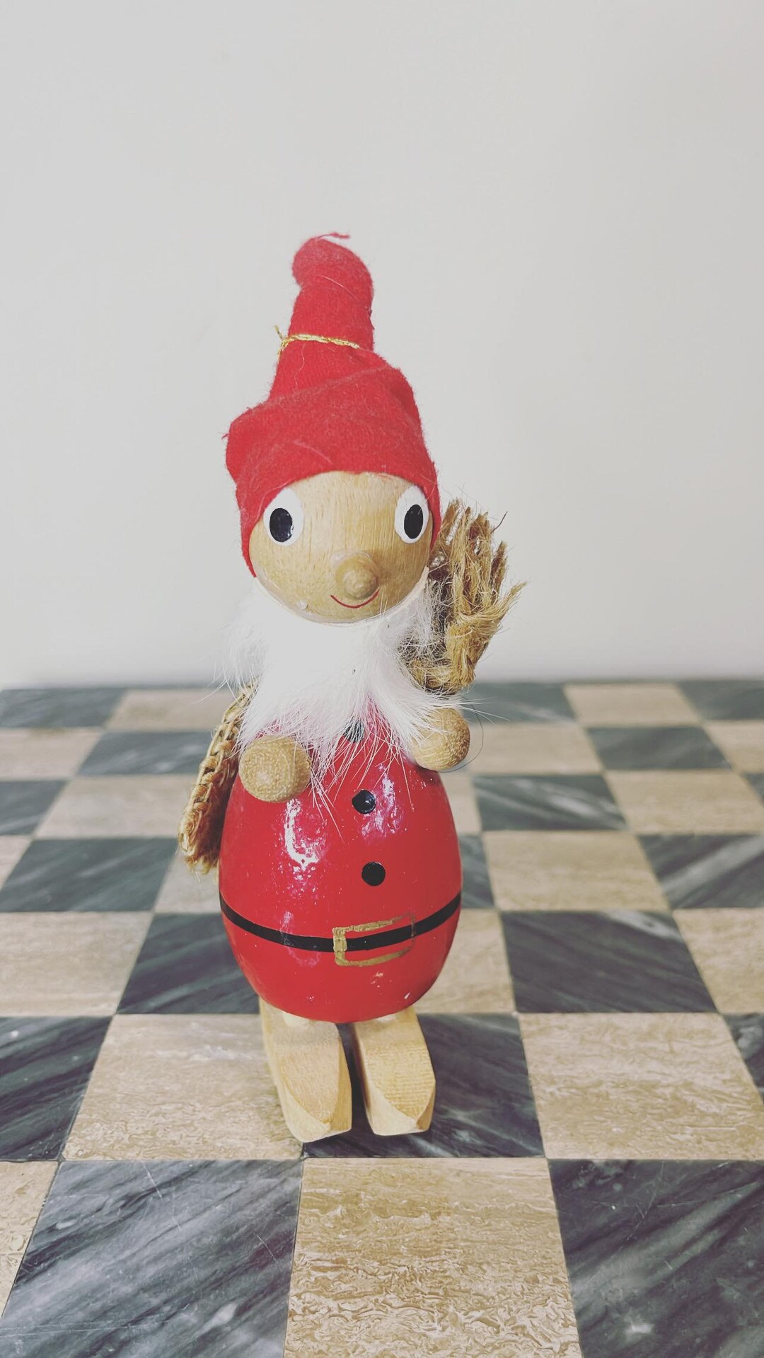 Vintage Swedish Elf Figurine Small Wooden Gnome Christmas Decor ...