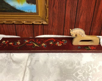 Norwegian Pouting Stool, Blue & Red Telmark Rosemaling, Handpainted ...