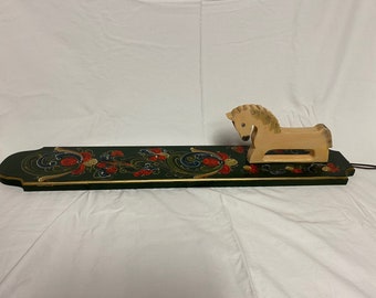 Norwegian Pouting Stool, Blue & Red Telmark Rosemaling, Handpainted ...