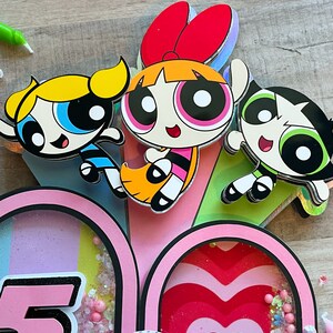 Power Puff Girls Party, Power Puff Girls, Party Decor, Cake Topper, 3d ...