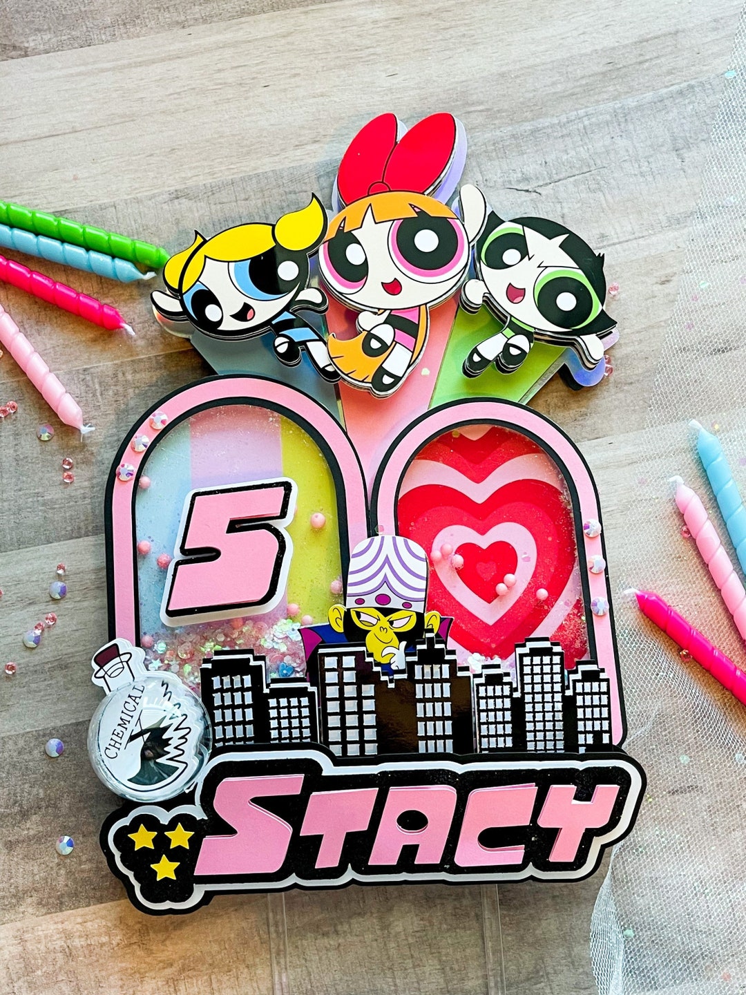 Power Puff Girls Party, Power Puff Girls, Party Decor, Cake Topper, 3d ...
