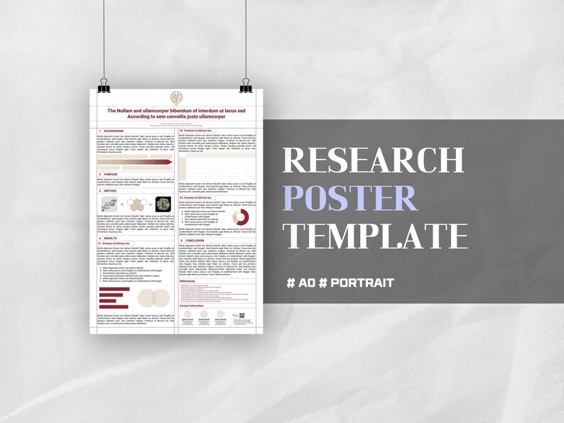 Research Poster Template A0 Portrait Scientific Conference Academic ...