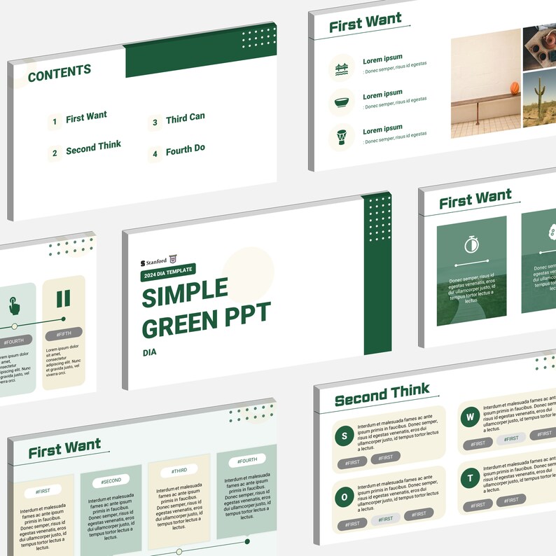 SIMPLE PPT / Simple Green Business Powerpoint Template - Etsy