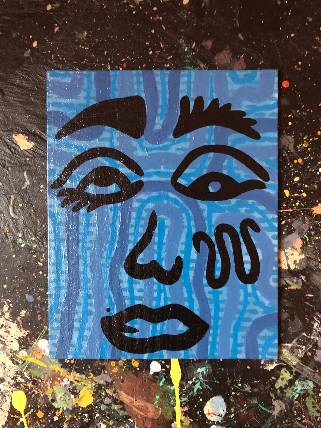 Blue Abstract Face Painting - Etsy