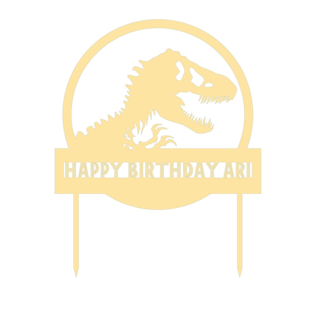 Dinosaur Name Cake Topper Jurassic World Font Wood Birthday - Etsy