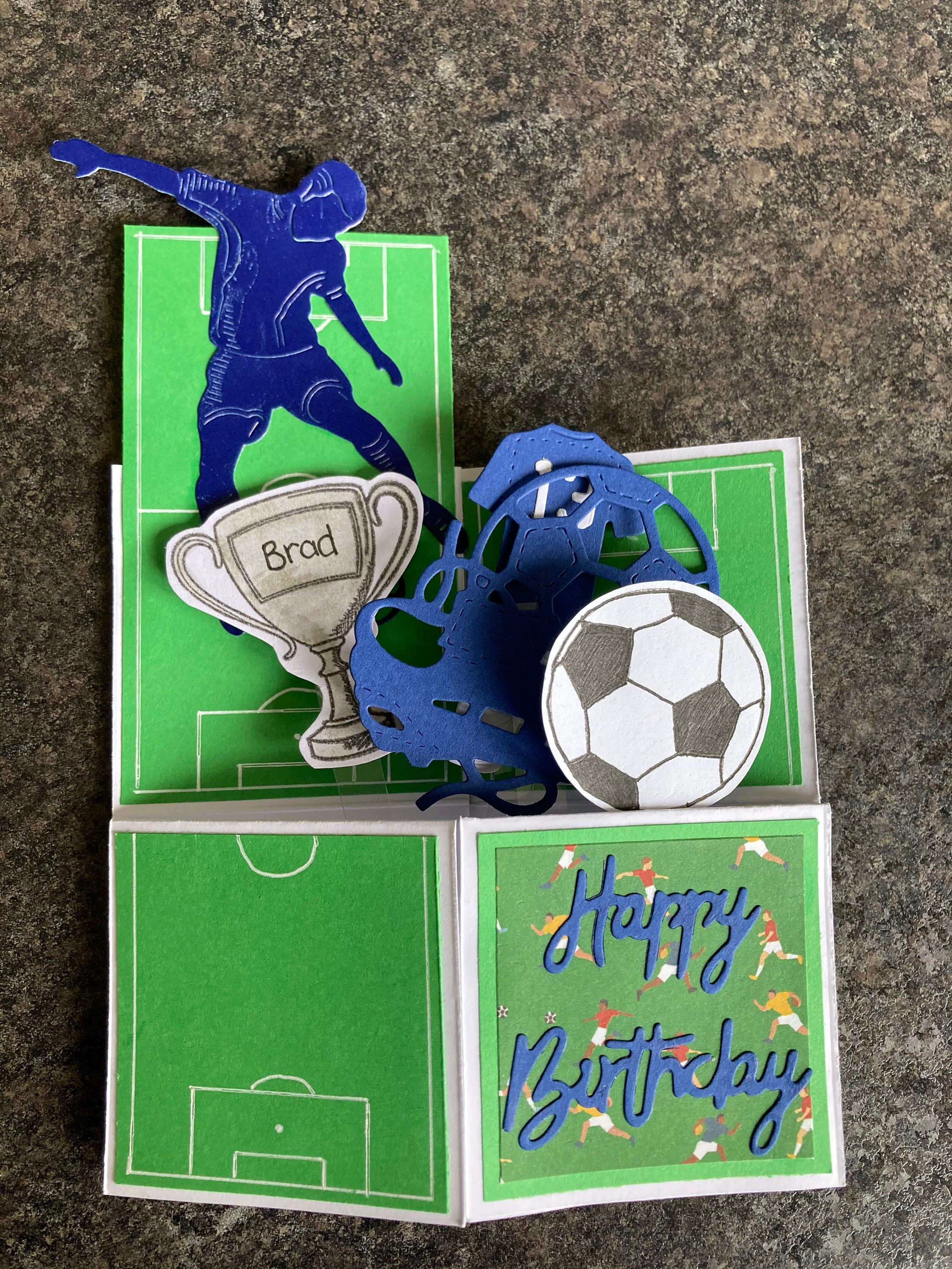 Football Pop up Box Card Personalised Birthday Card Boy - Etsy UK