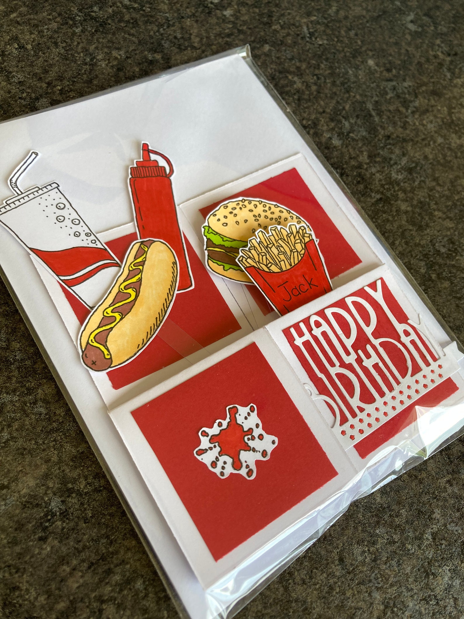 Fast Food Pop up Box Card Burger Fries Hot Dog Shake - Etsy