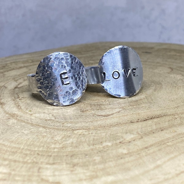 Handstamped Aluminum Ring - Etsy