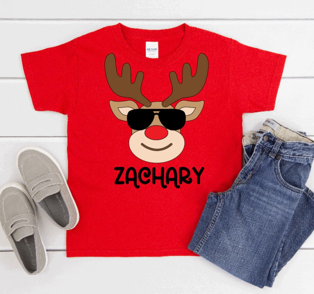 Kids Rudolph Tshirt, Kids Personalized Christmas Shirt, Kids ...