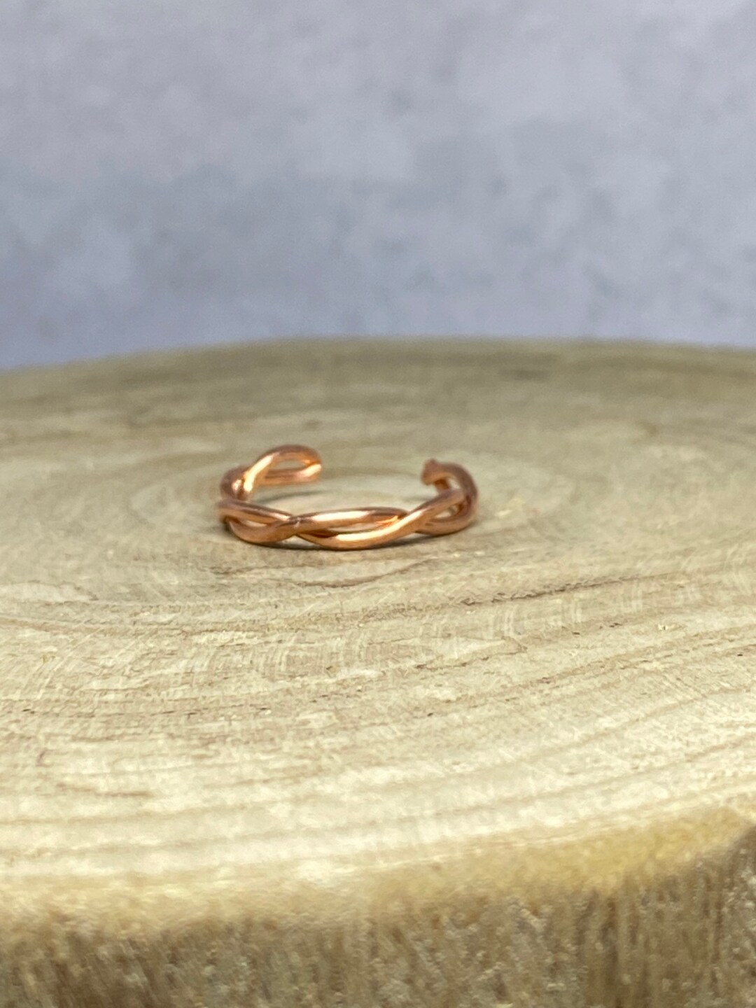 Twisted Copper Ring, Double Braided Copper Ring, Adjustable Copper Ring ...