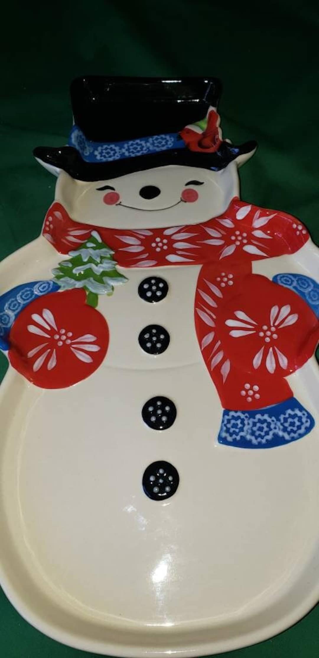 Snowman Platter / Holiday Platter / Christmas Cheer - Etsy