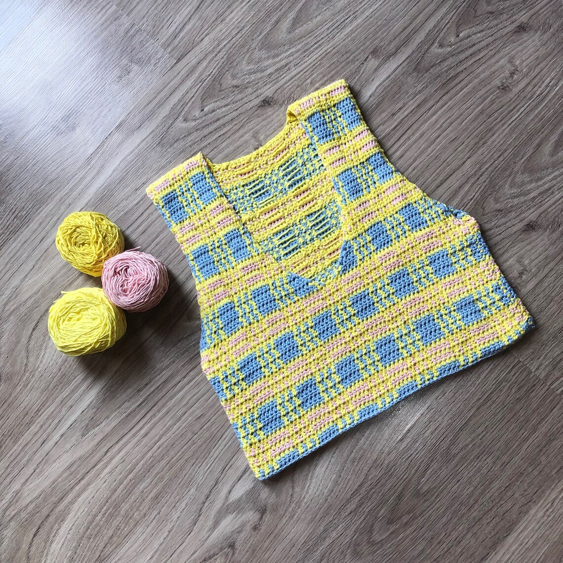 Tartan Sweater Vest Crochet Pattern - Etsy