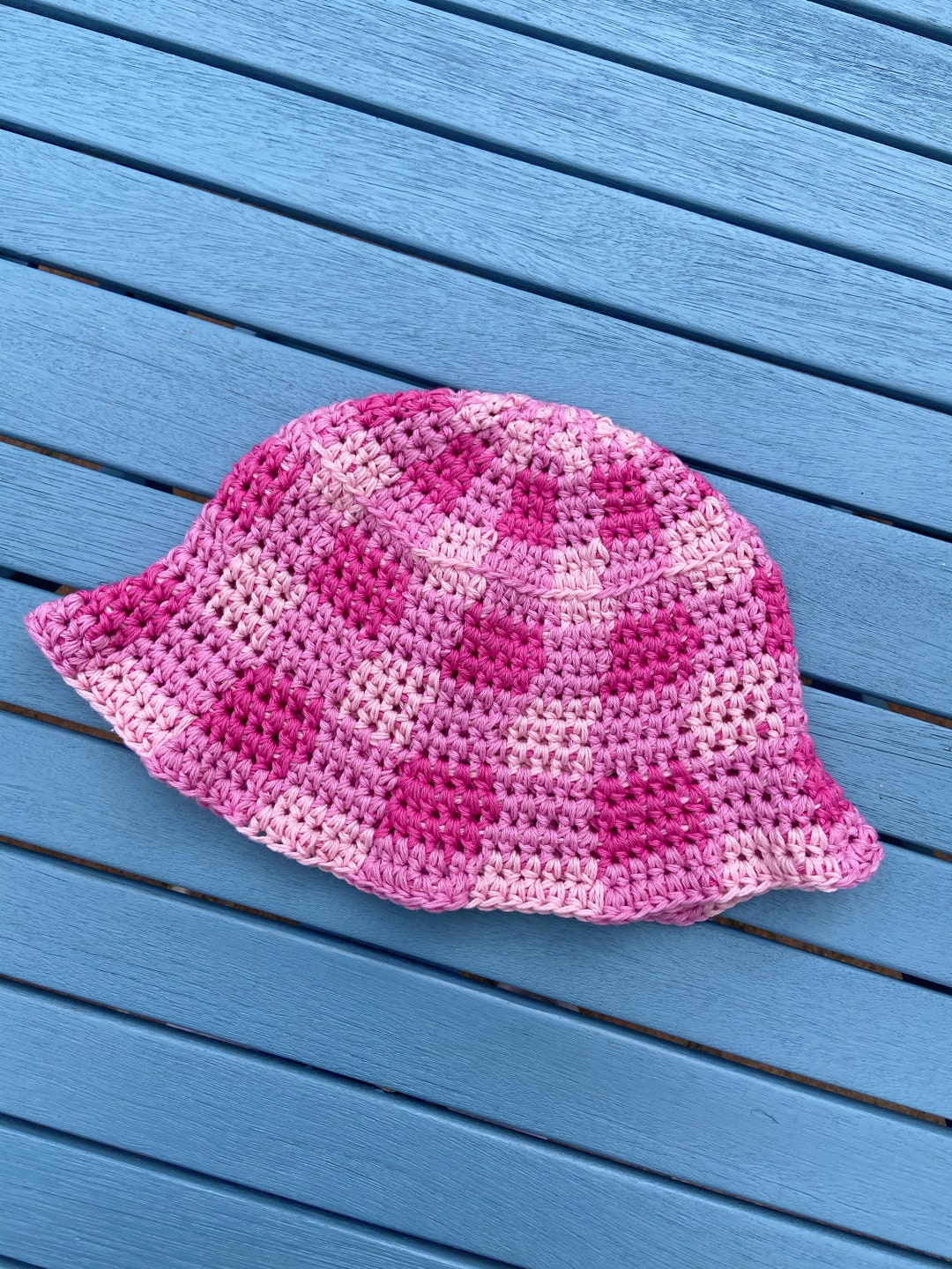 Plaid Bucket Hat Crochet Pattern - Etsy