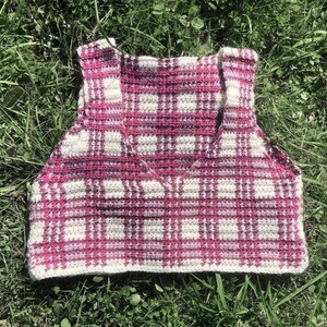 Tartan Sweater Vest Crochet Pattern - Etsy