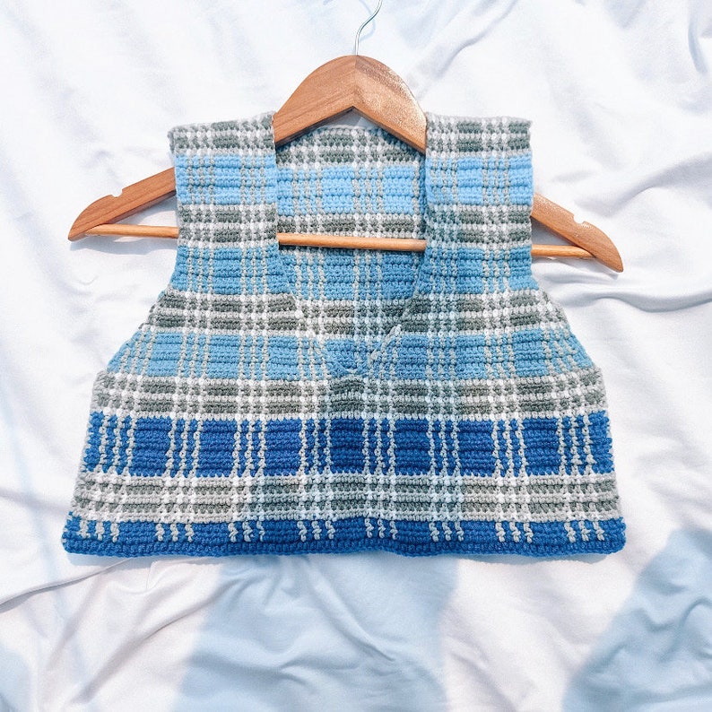 Tartan Sweater Vest Crochet Pattern - Etsy