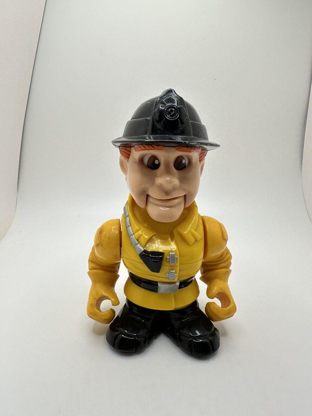 1999 Mattel Matchbox Fire Fighter Action/talking Worker. Push Down Head ...