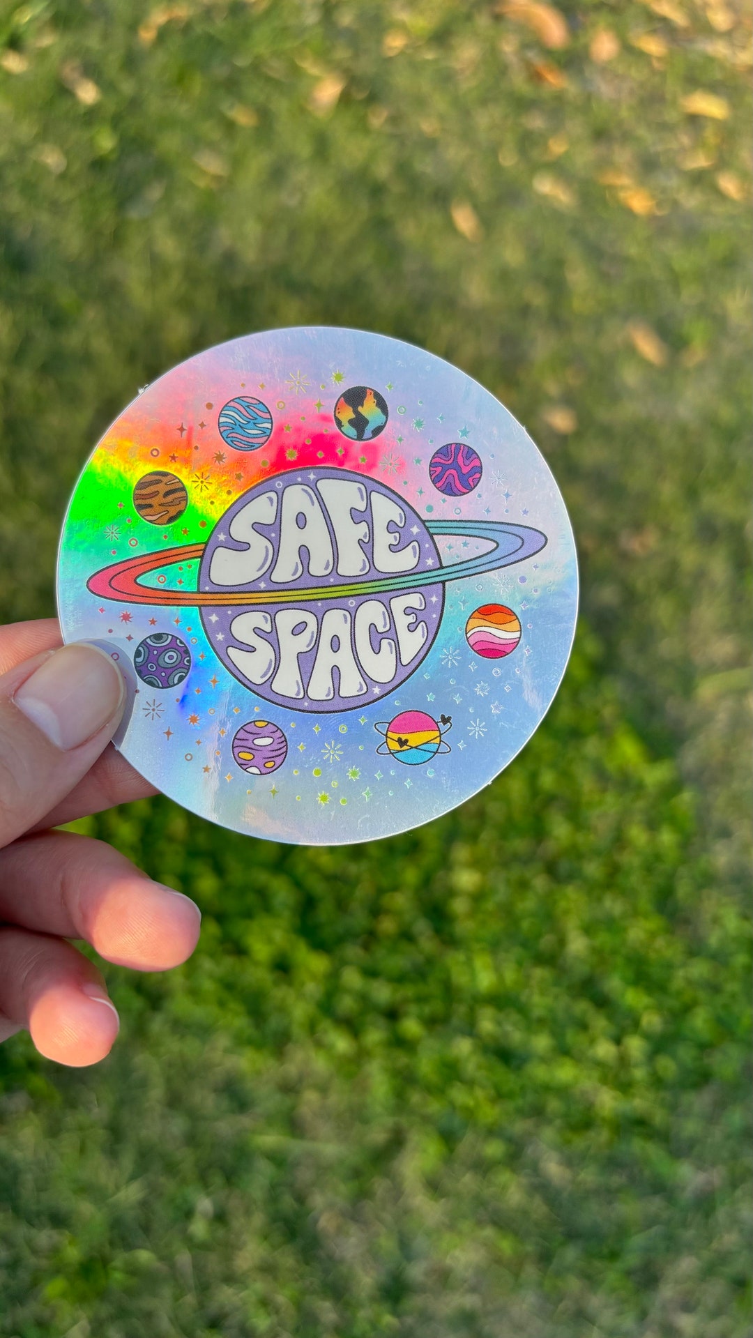 Safe Space Hologrpahic Sticker, Space, LGBTQ+, Pride, Ally, Laptop ...