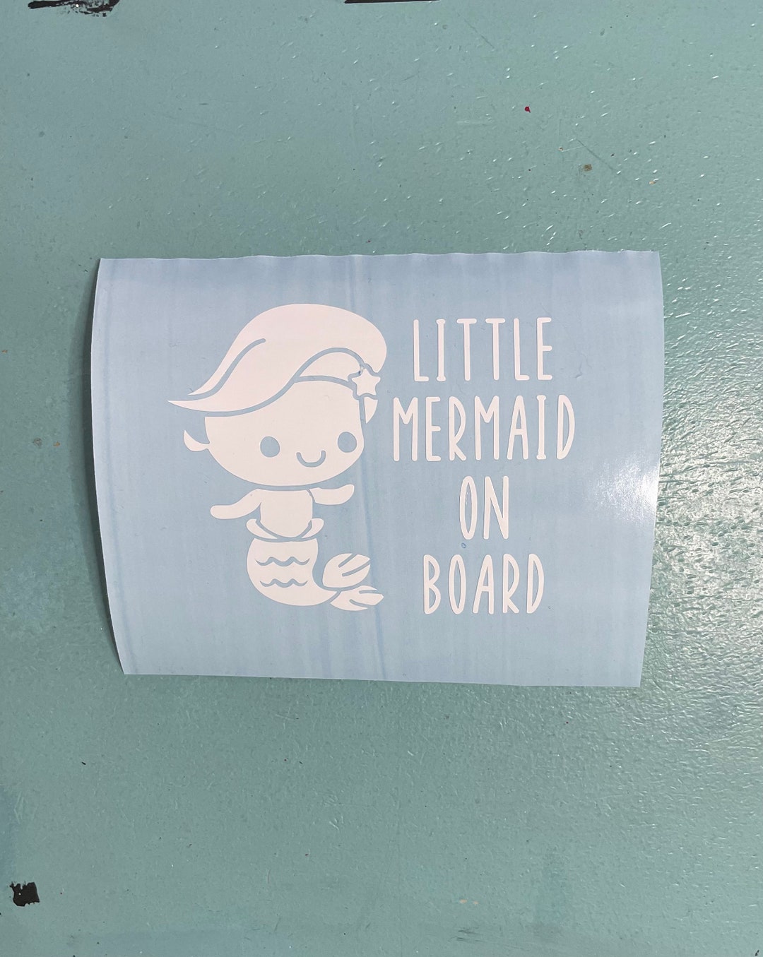Little Mermaid on Board Car Decal, Mermaid, Summer, Car Decal, Laptop ...