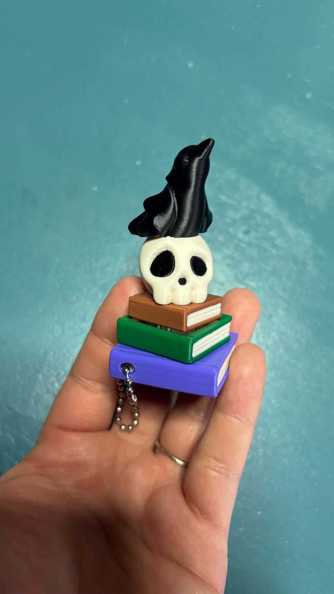 Raven and Skull Book Stack Fidget Clicker Keychain, Gothic Backpack ...
