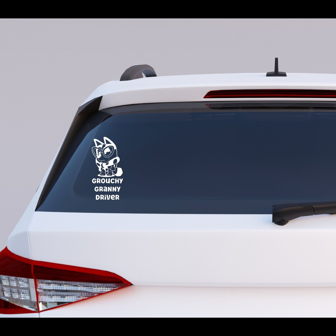 Grouchy Granny Driver Car Decal, Car Decal, Laptop Decal, Granny ...