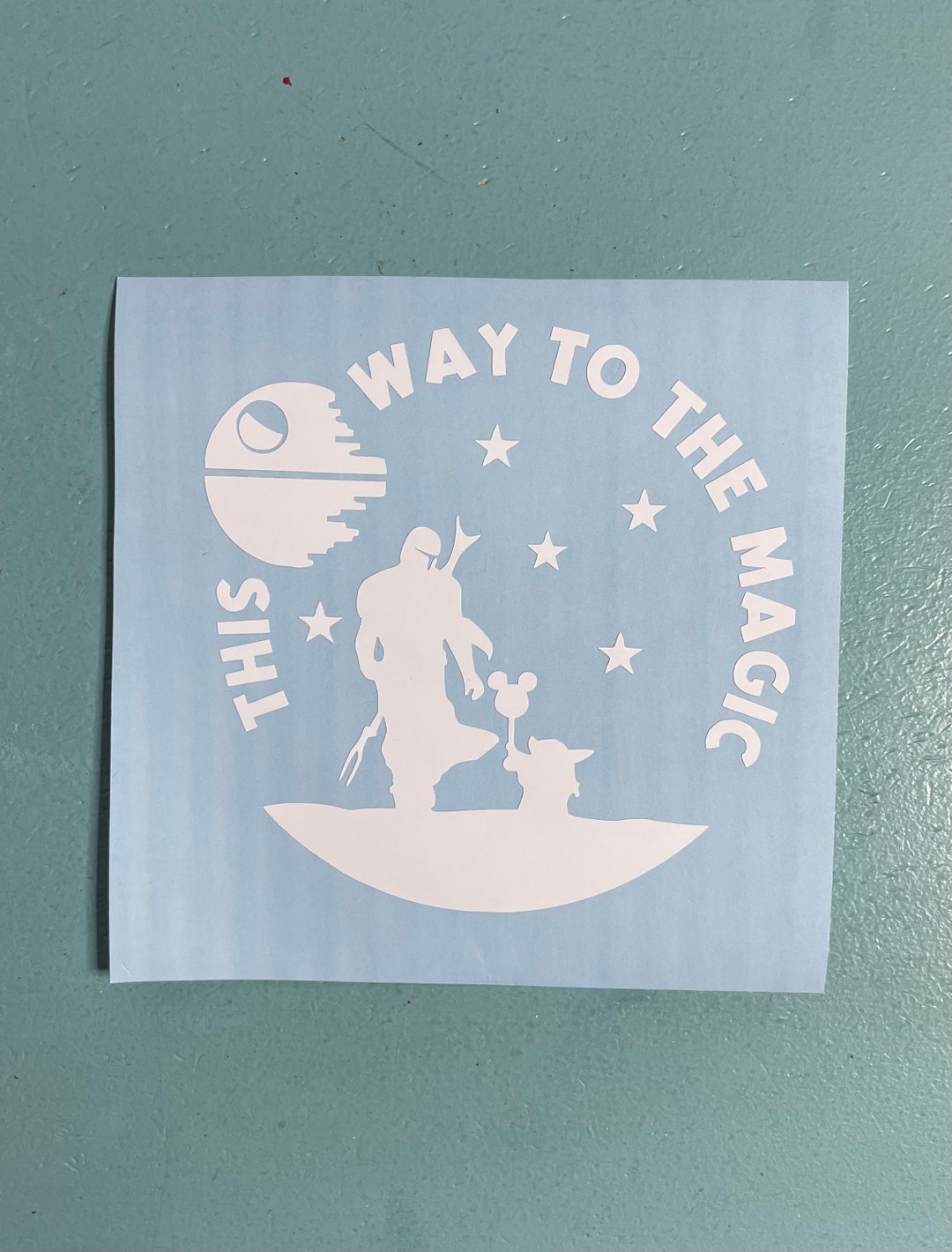 Mandalorian and Grogu Decal, Grogu, Mando, Mandolorian, Magic Decal ...