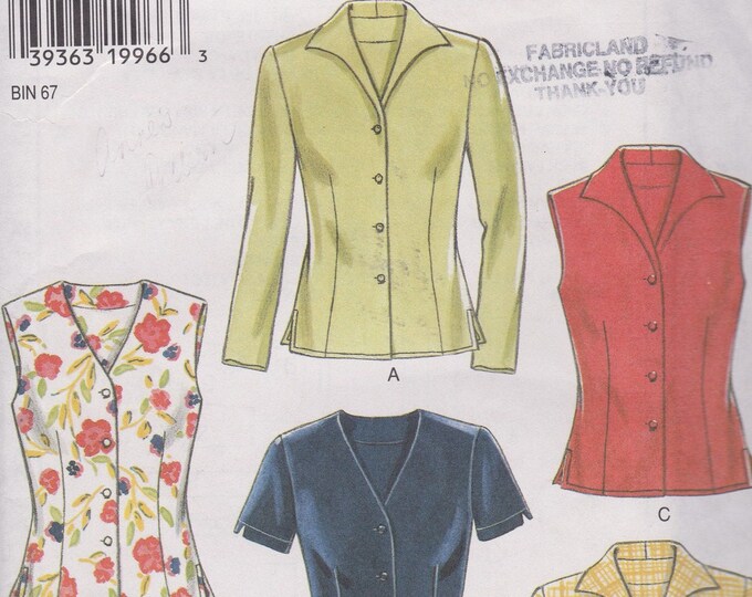 Sremi- Fitted Blouse Pattern, Front Button, Sleeveless, Collar/ Vneck ...