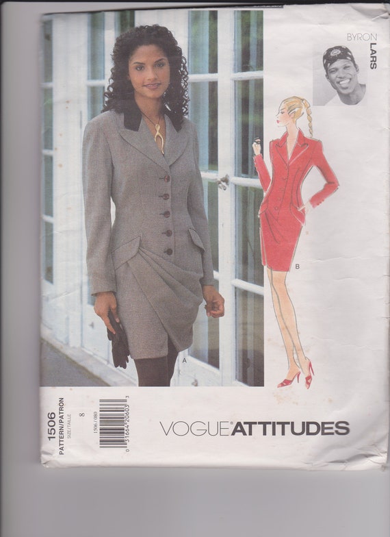 Byron Lars Jacket Dress Pattern Vogue Attitudes 1506 Size 8 | Etsy