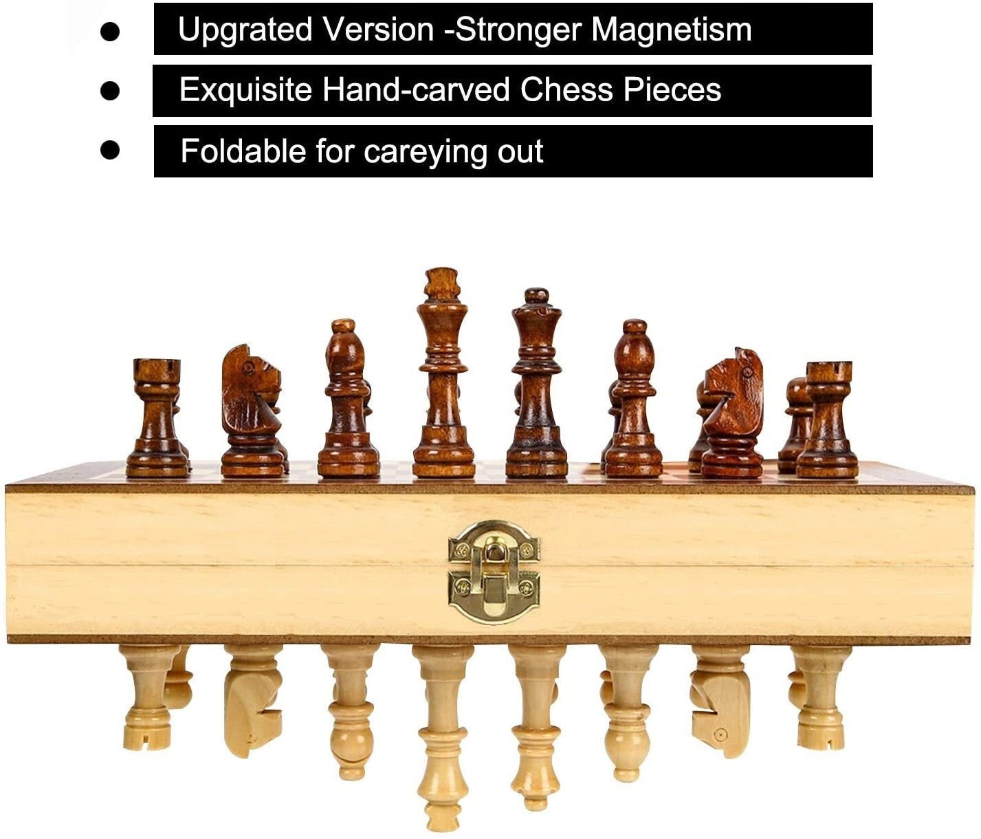 Magnetic Chess Set, Wooden Chess Board Games for Adults, Travel Chess ...