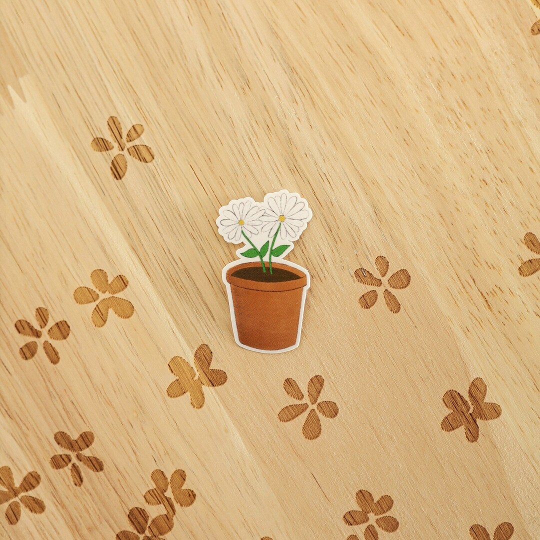 Daisy Flower Pot Sticker | Gardening, Nature, Flowers - Etsy