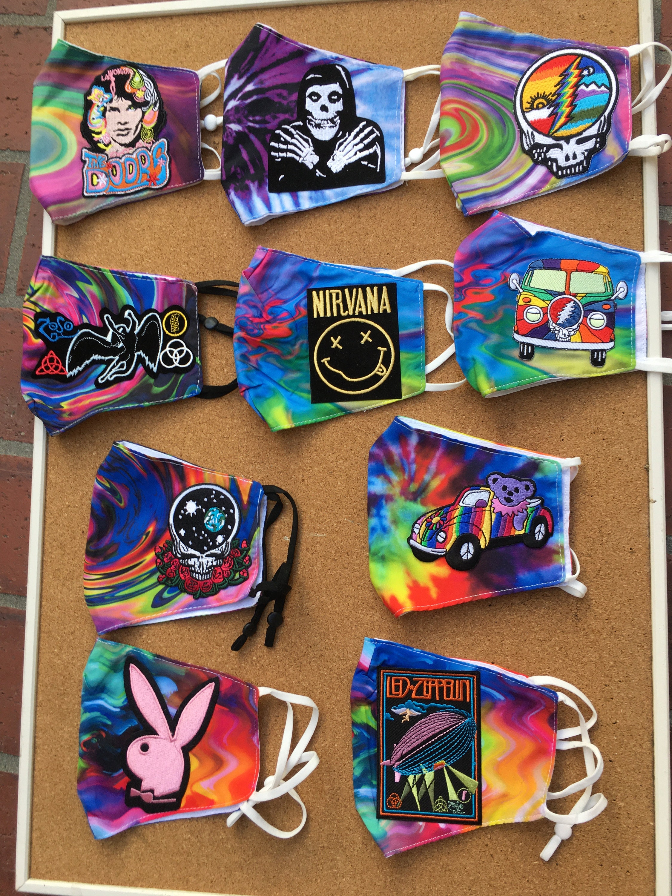 Face Masks with band patches. Band Masks. Patch Masks. | Etsy