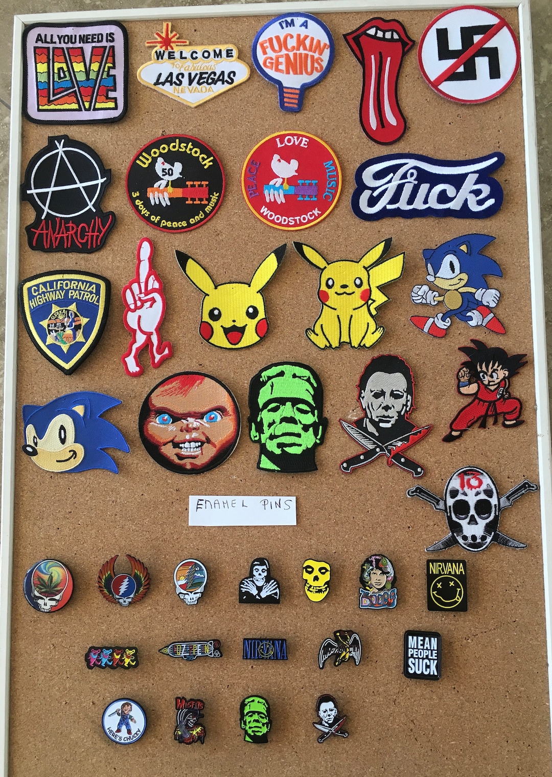 PATCHES & PINS. Iron On, Embroidered Patches. Enamel Pins. - Etsy