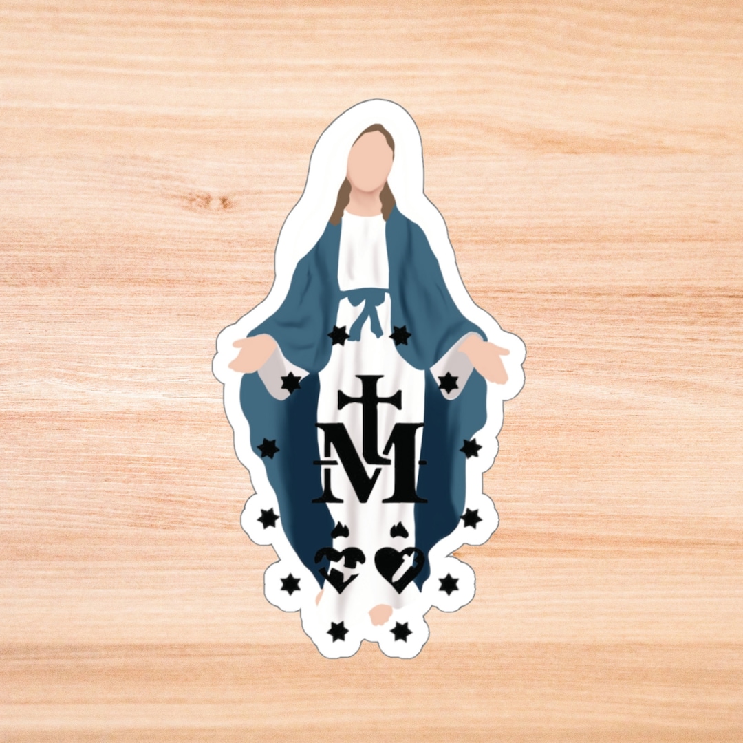Miraculous Medal Kiss-cut Stickers, Our Lady of Grace Catholic Vinyl ...