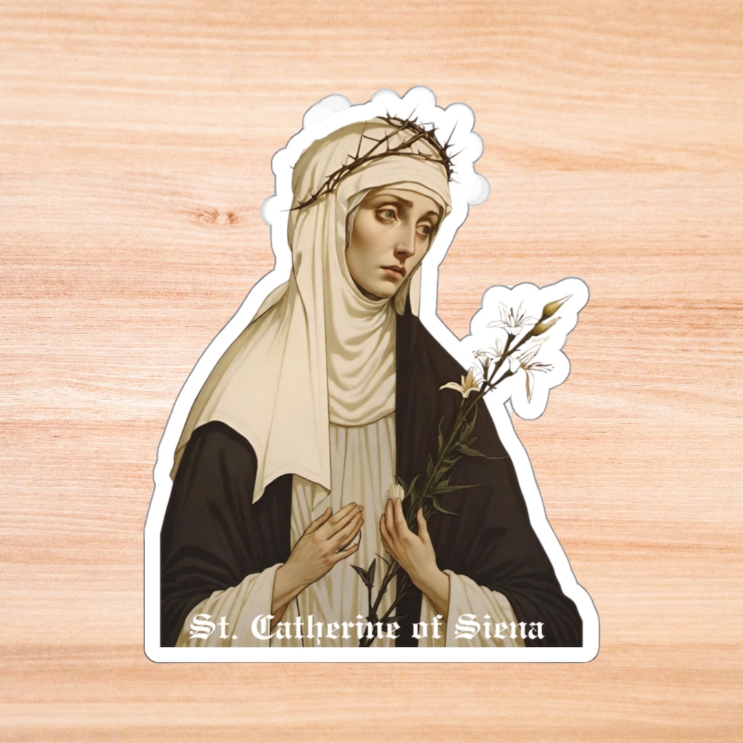 St. Catherine of Siena Kiss-cut Stickers, Catholic Saint Vinyl Decal - Etsy