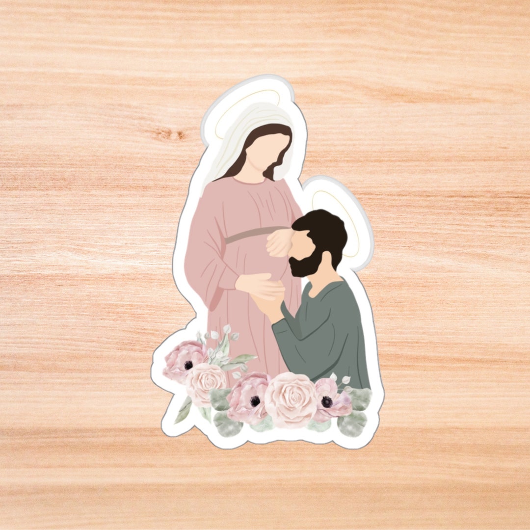 Pregnant Mary and Joseph Kiss-cut Stickers, Holy Family Vinyl Decal - Etsy