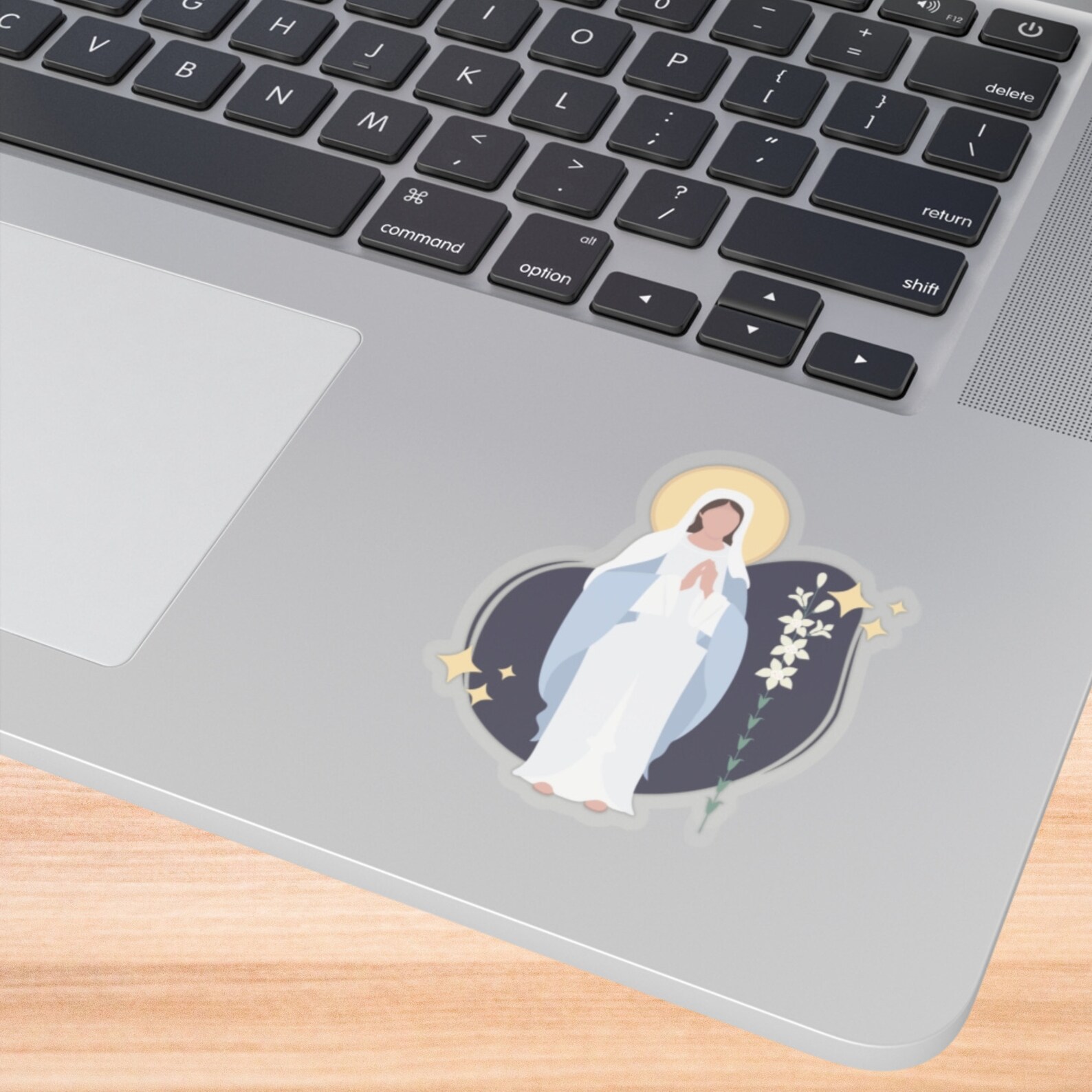 Virgin Mary Lily Kiss-cut Stickers, Our Lady Catholic Vinyl Decal - Etsy