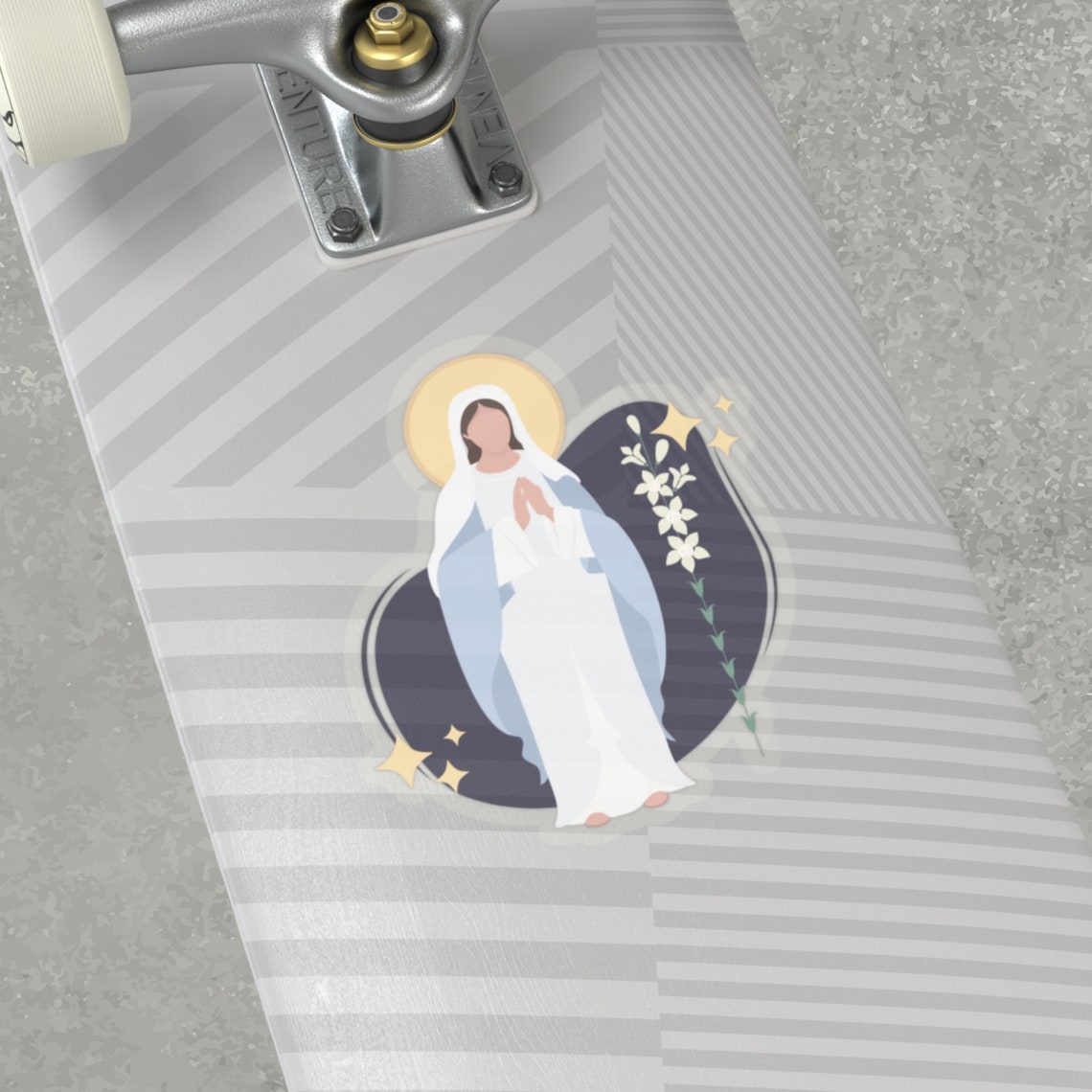 Virgin Mary Lily Kiss-cut Stickers, Our Lady Catholic Vinyl Decal - Etsy