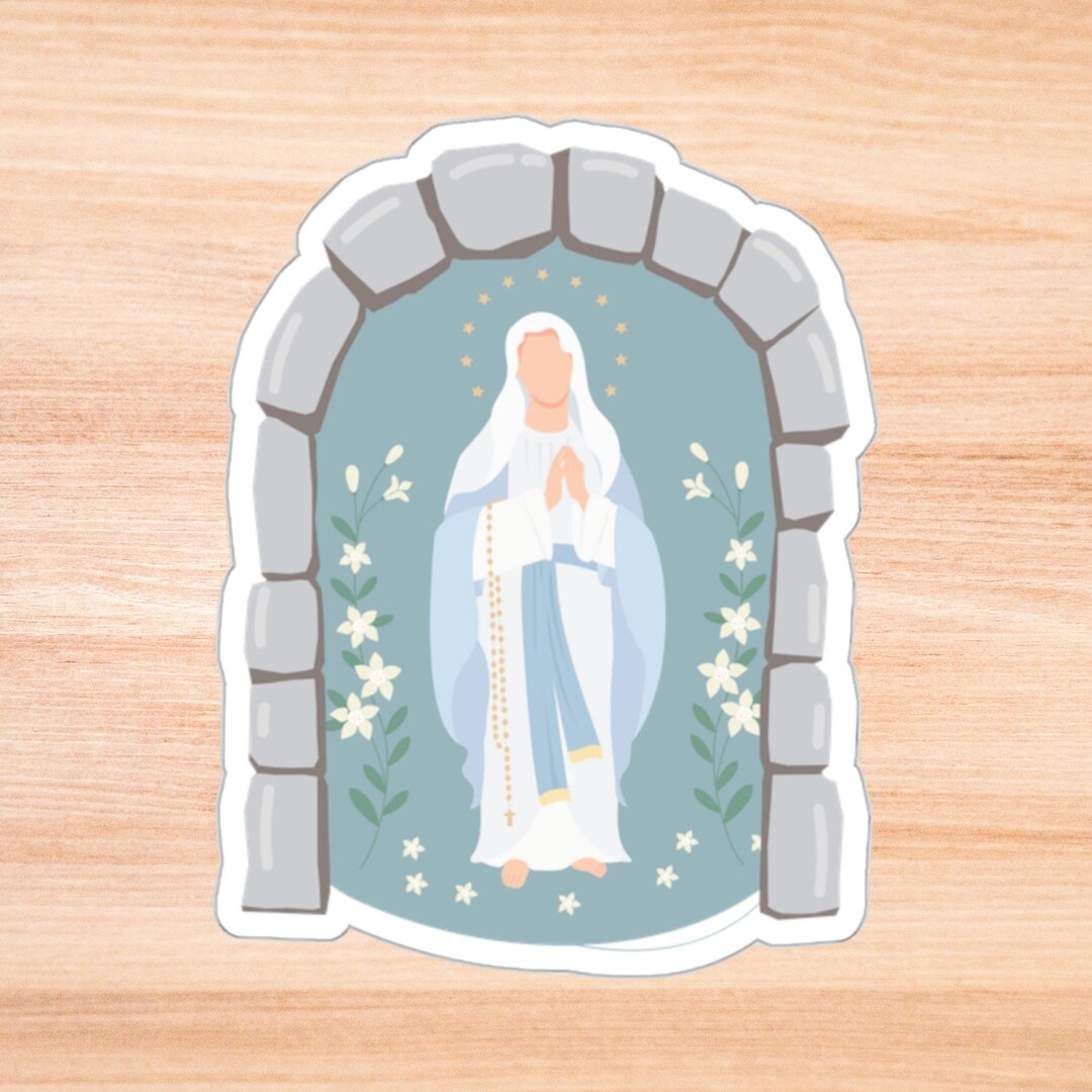 Our Lady of Lourdes Kiss-cut Stickers, Virgin Mary Catholic Vinyl Decal ...