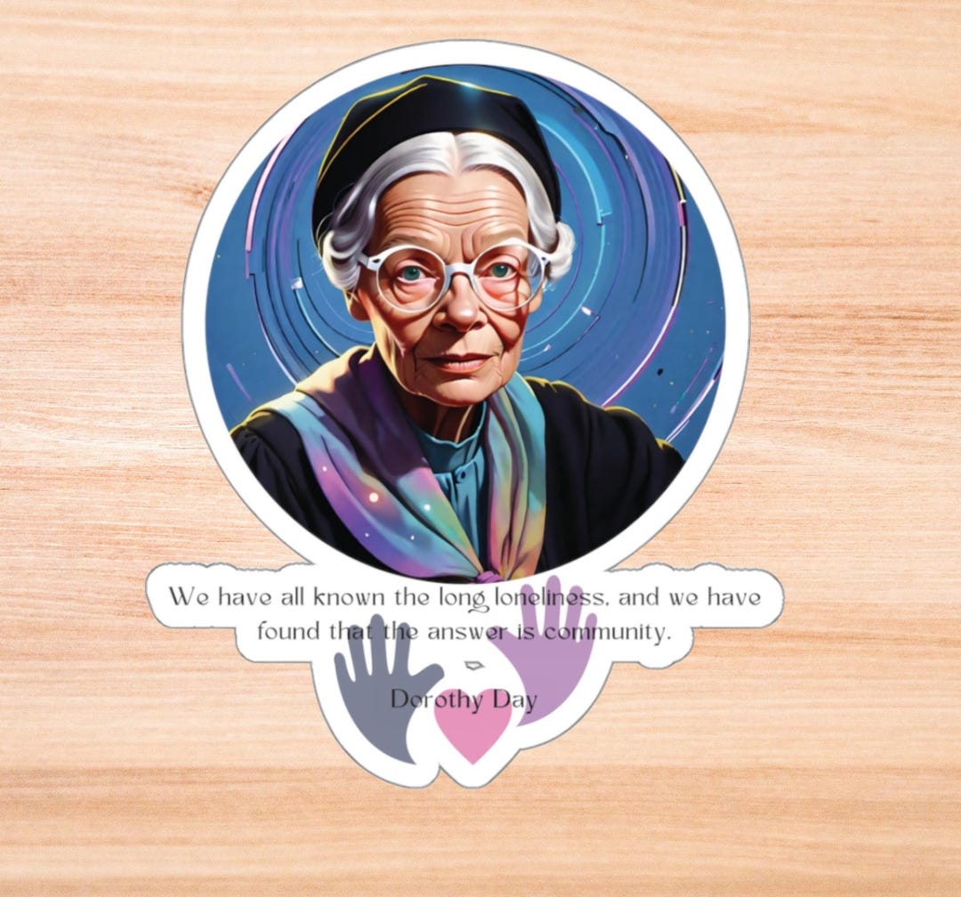 Dorothy Day Kiss-cut Stickers, Servant of God Catholic Saint Vinyl ...