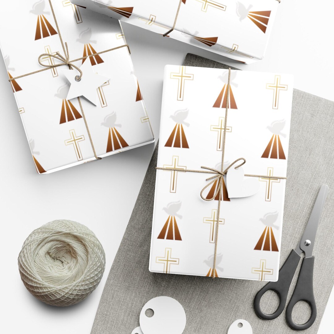Holy Spirit Gift Wrap Papers, Confirmation or Baptism Wrapping Paper - Etsy